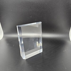 Clear Cast Acrylic 3D Trophy Block, Hand Polished, 160x120x40mm ...