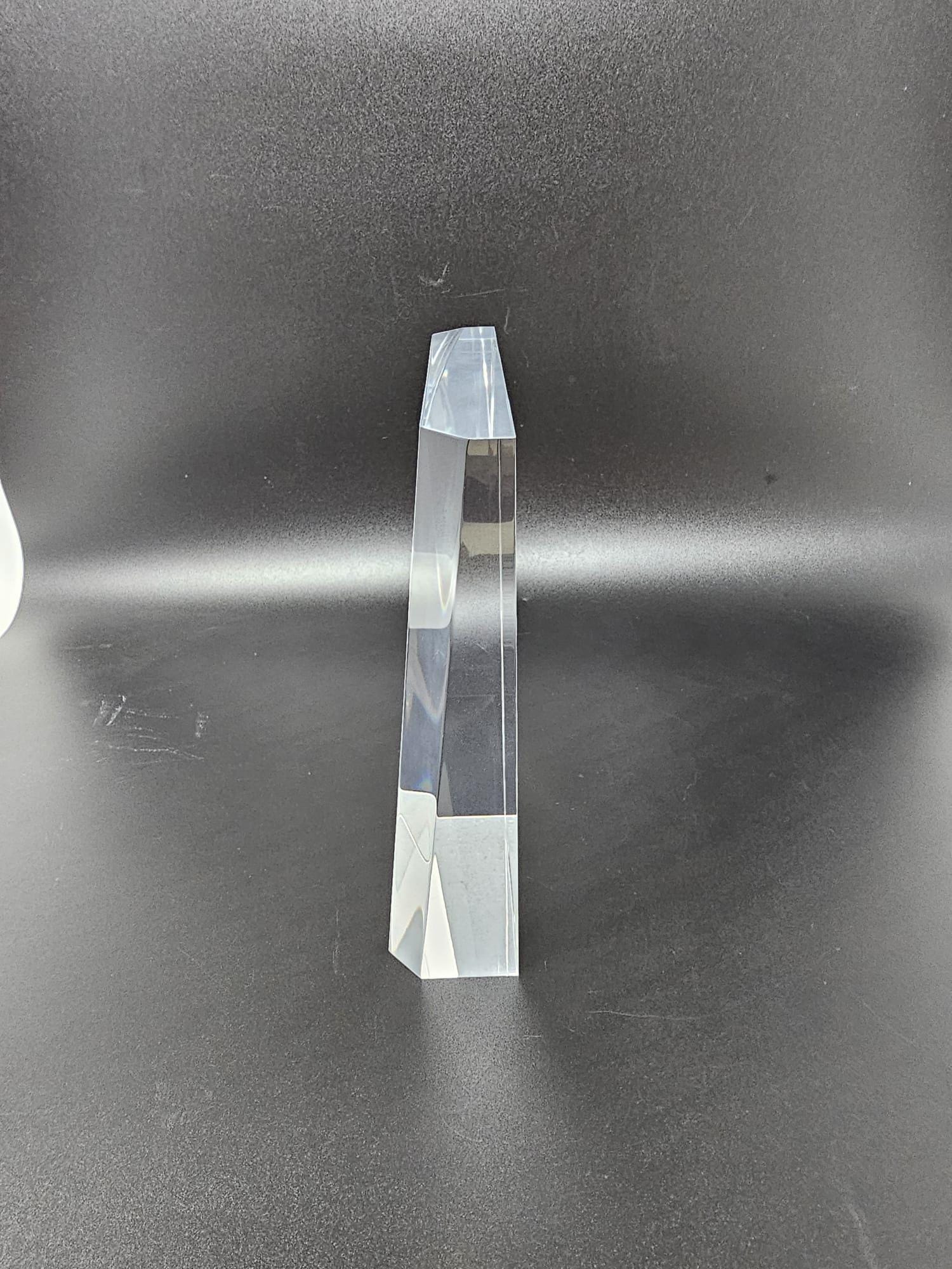 Clear Cast Acrylic 3D Trophy Block or VMD, Hand Polished, 160x120x40mm ...