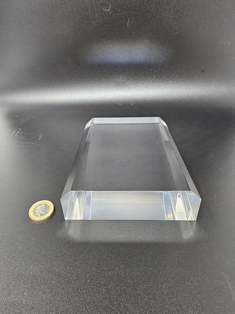 Clear Cast Acrylic 3D Trophy Block or VMD, Hand Polished, 160x120x40mm ...