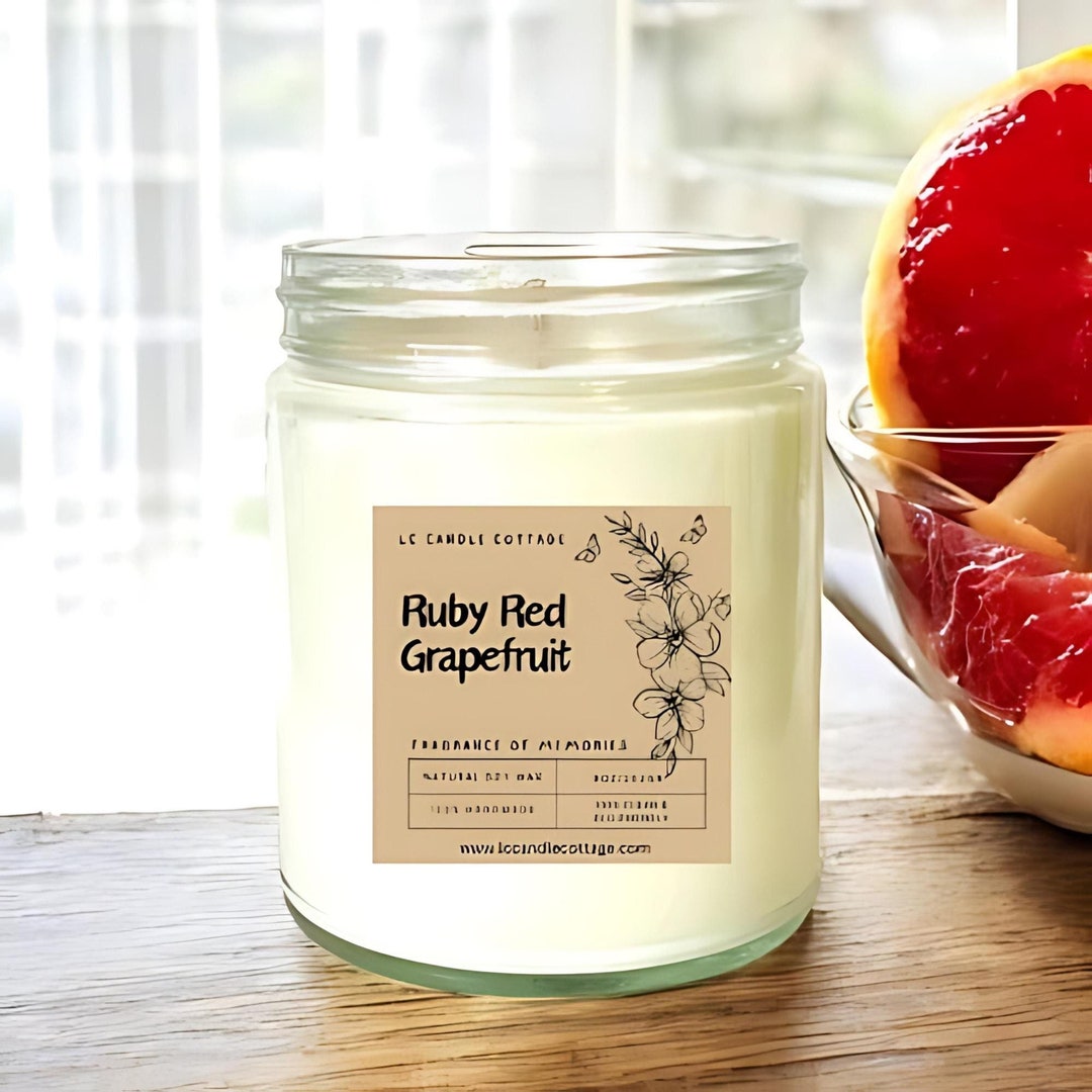Scented Candle- Ruby Red Grapefruit- Soy Candle- Handmade Soy Candle ...