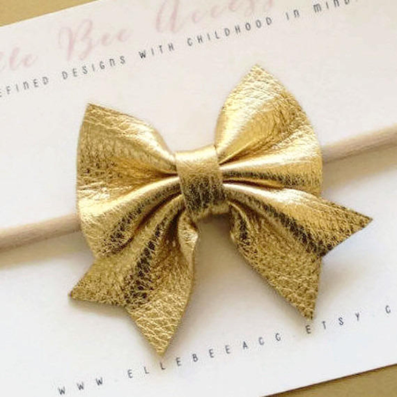 Leather Hair Bow, Leather Hair Clip, Leather Headband, Leather Bow ...