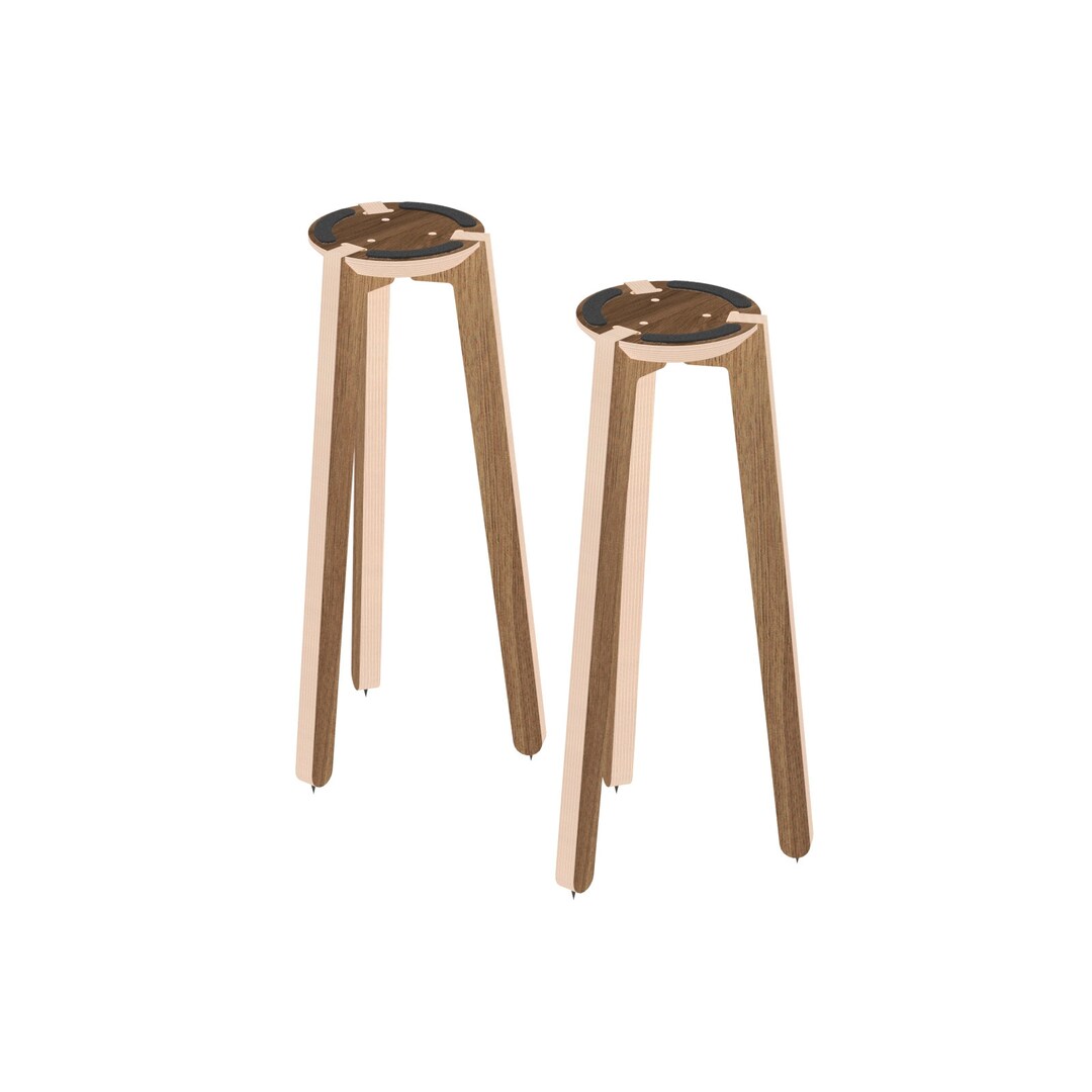 Midcentury Wood Tripod Speaker Stand Pair walnut - Etsy