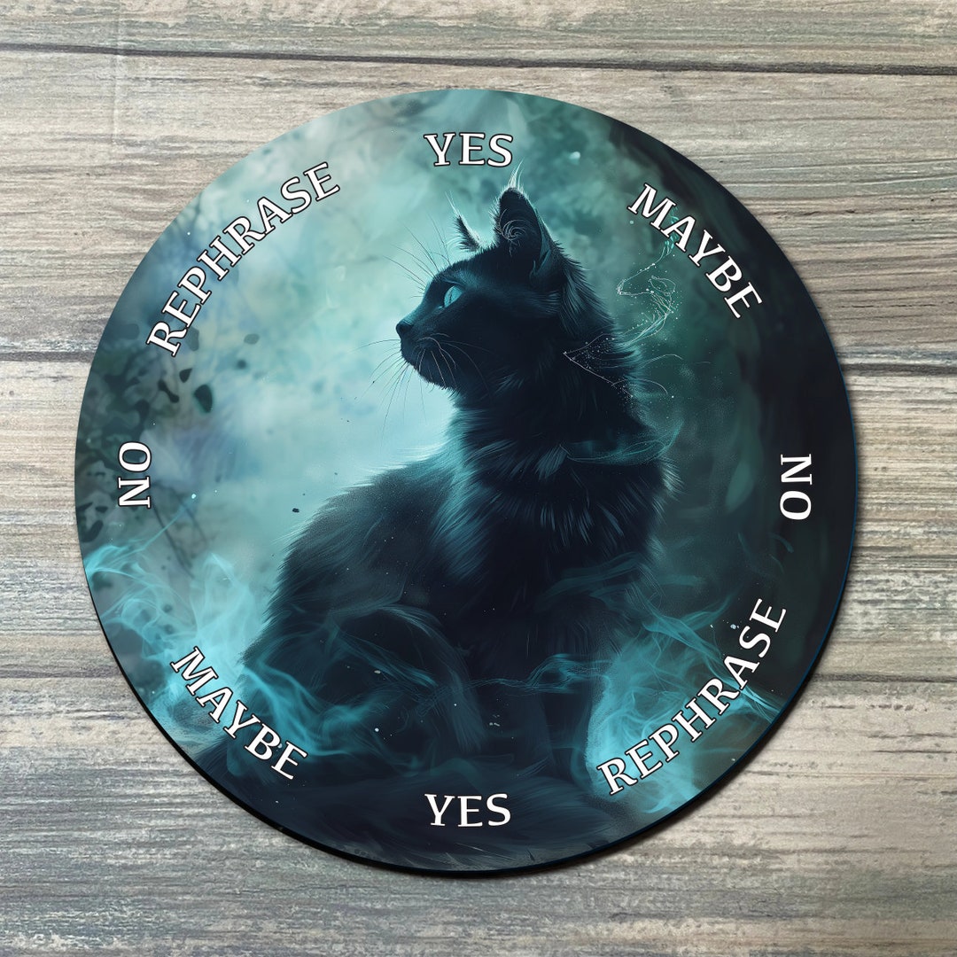 Black Cat Pendulum Board - Black Cat Divination Board - Full Color ...