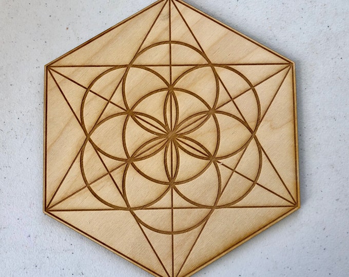 Merkaba Flower of Life Crystal Grid - Merkaba Crystal Grid - Decoración ...
