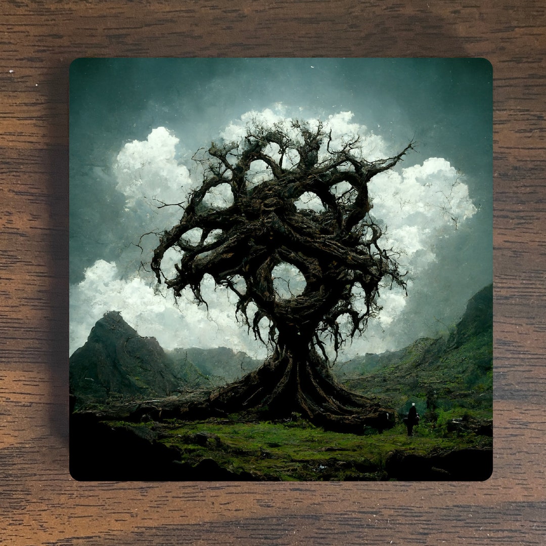 Celtic Tree Magnet Halloween Scene Magnet Spooky Magnet Refrigerator ...