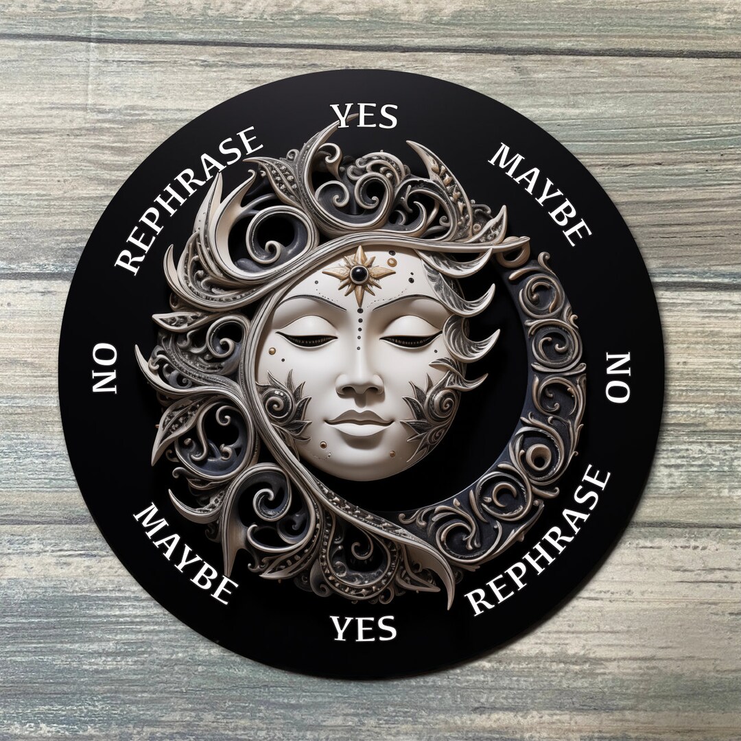 Ornate Face Pendulum Board - Ornate Face Divination Board - Full Color ...