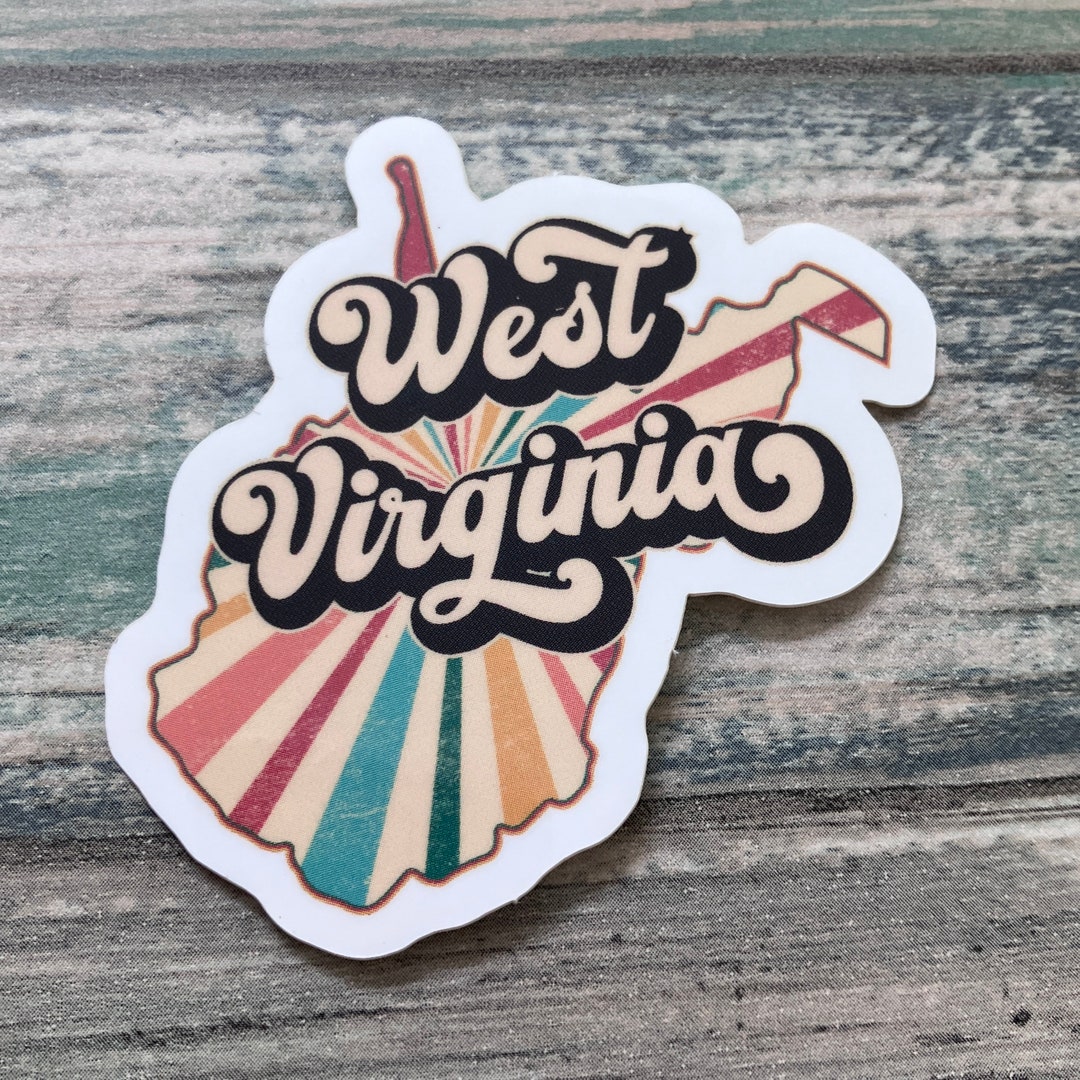 West Virginia Sticker - Vinyl Sticker - Vinyl WV Sticker - Retro ...