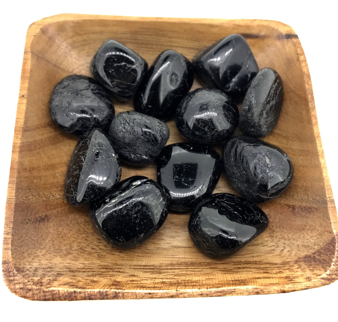 Black Tourmaline TUMBLED - Root Chakra Stone - Protection Crystal ...