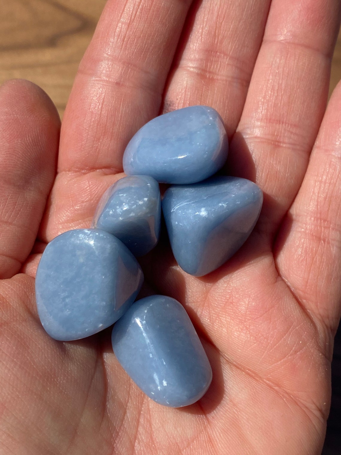 Angelite TUMBLED Angelite Angelite Healing Crystal - Etsy