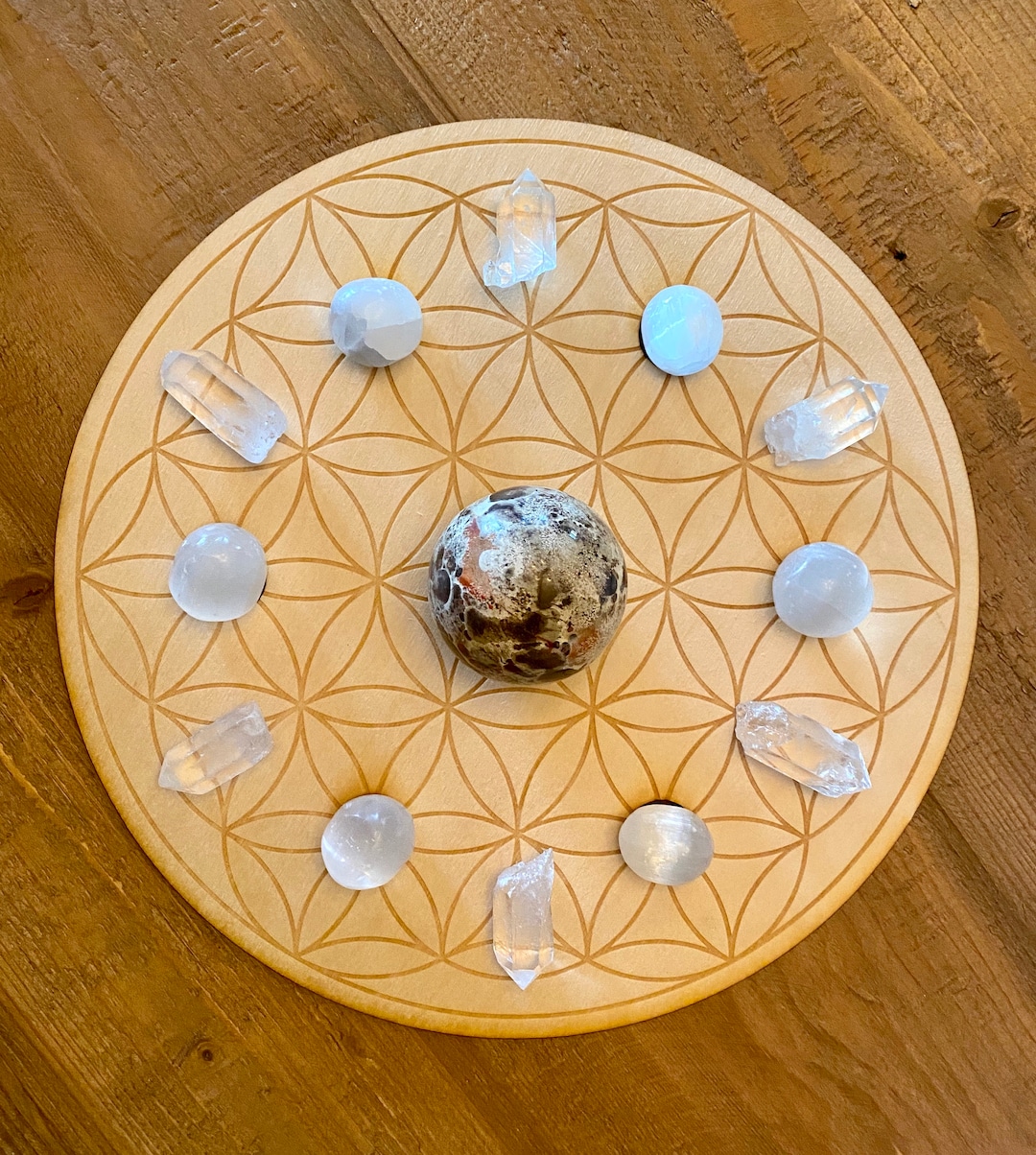Flower of Life Sphere Holder Crystal Grid - Altar Decoration - Spheres ...