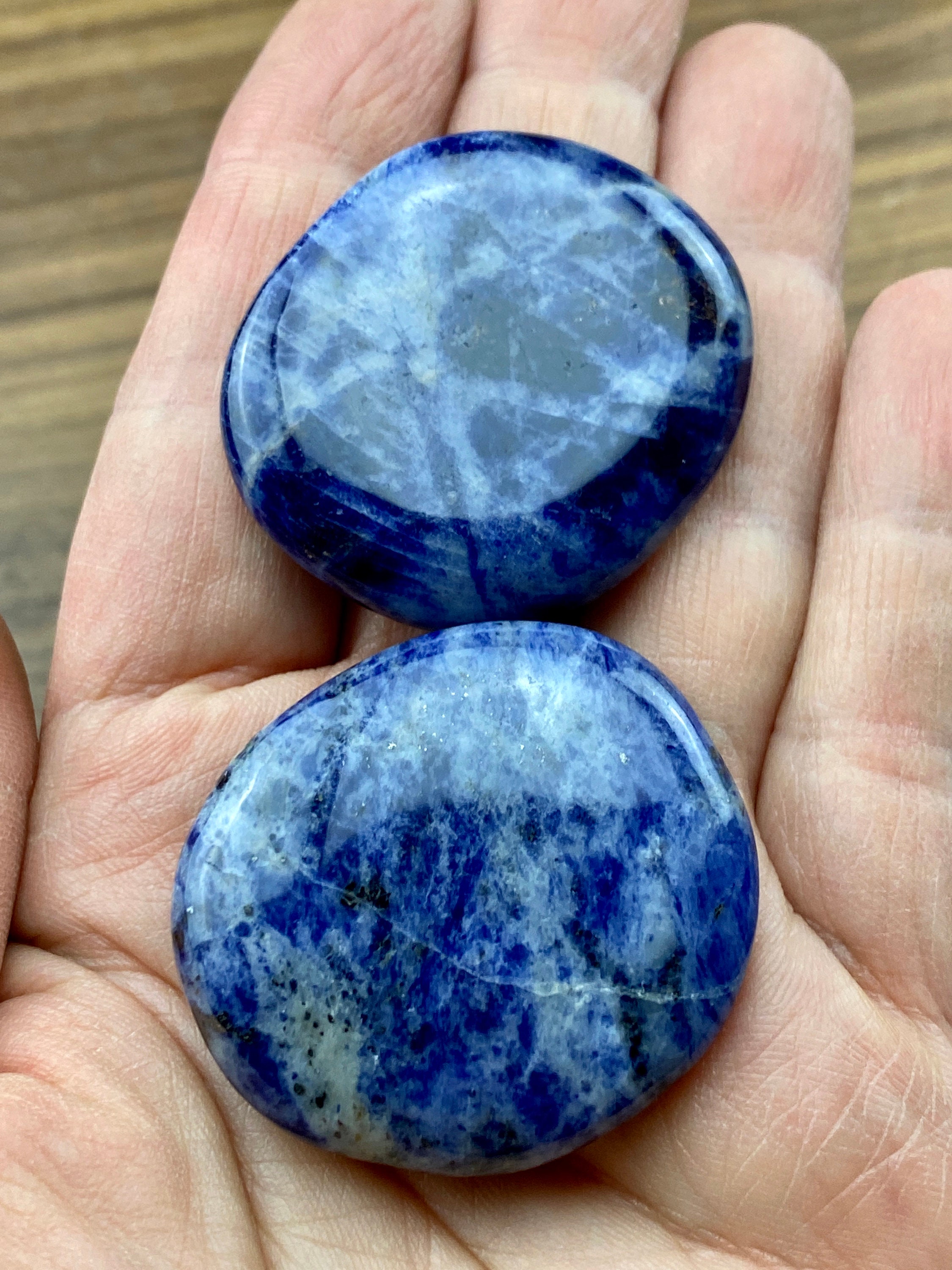 Sodalite PALM STONE - Palm Stone Sodalite - Throat Chakra Stone ...