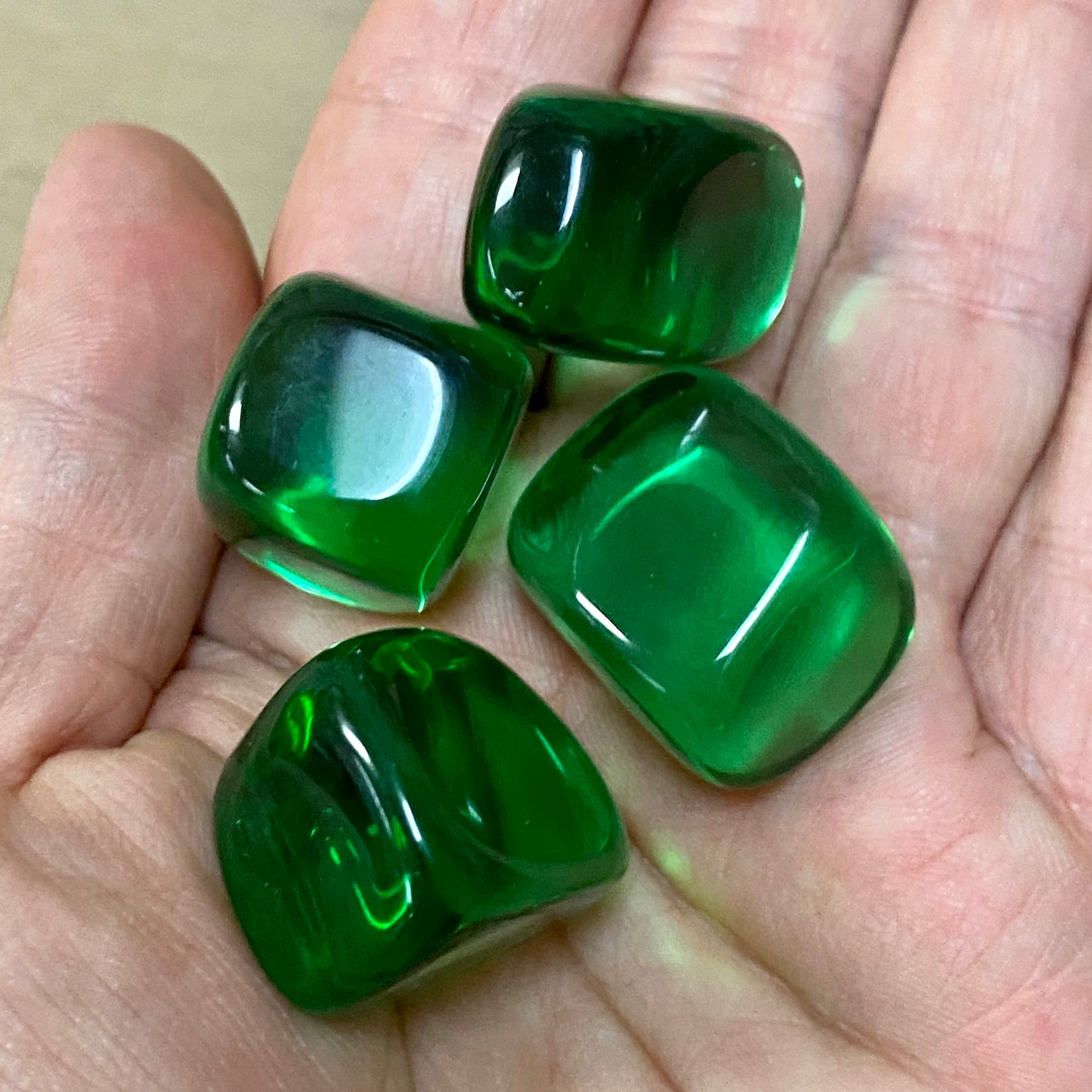 Green Obsidian TUMBLED GLASS Manmade Green Obsidian - Etsy