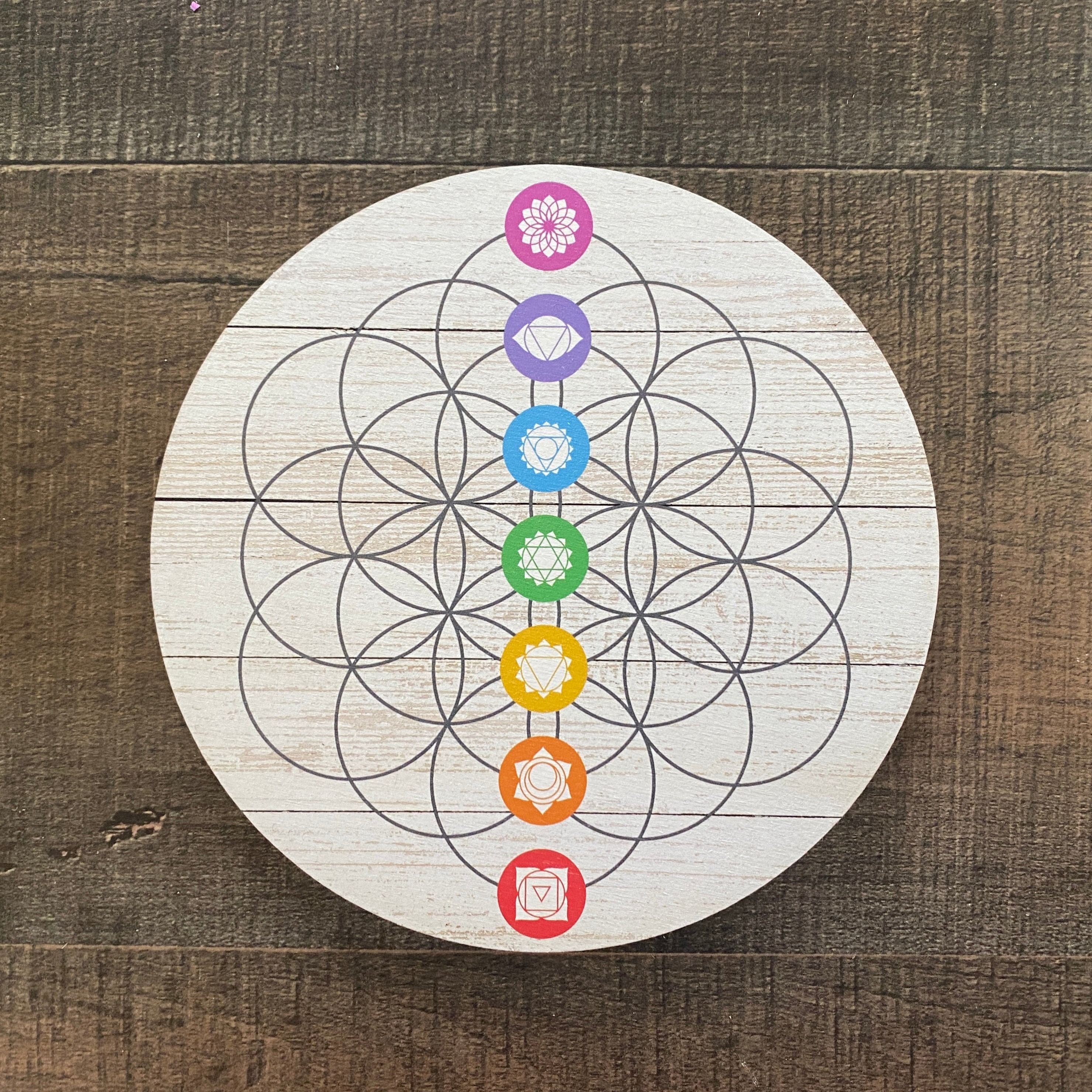 Flower of Life Chakras Crystal Grid Chakras Crystal Grid Chakras Wood ...