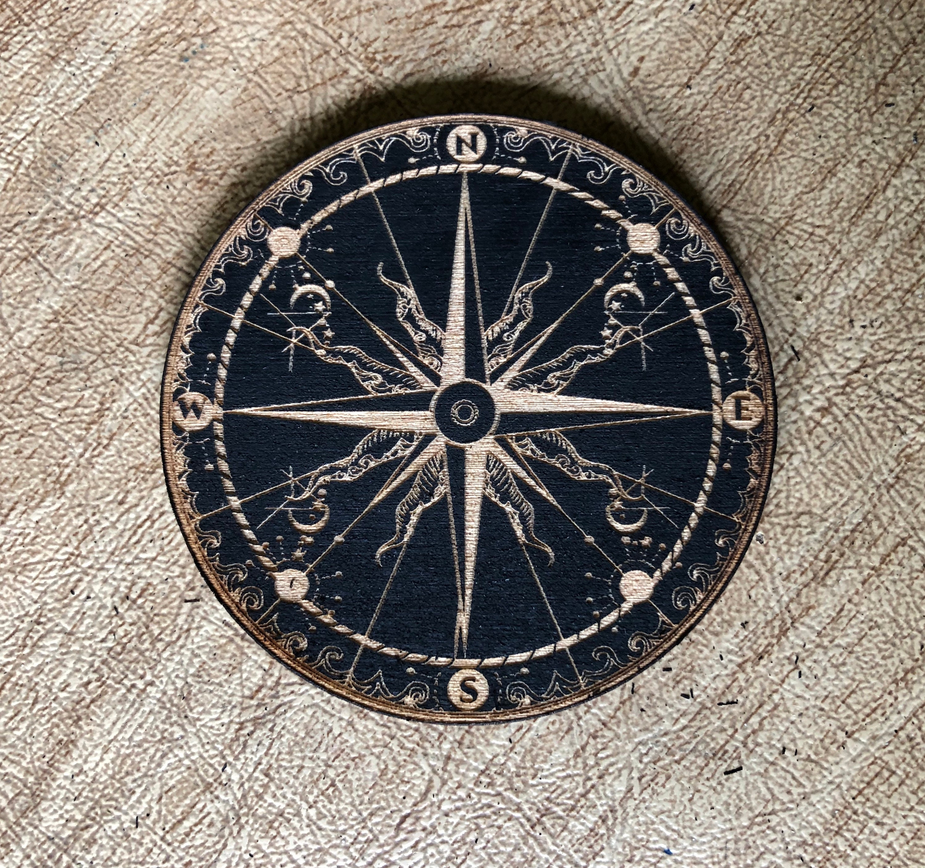 Painted Compass Magnet Compass Inspirational Magnets Refrigerator ...