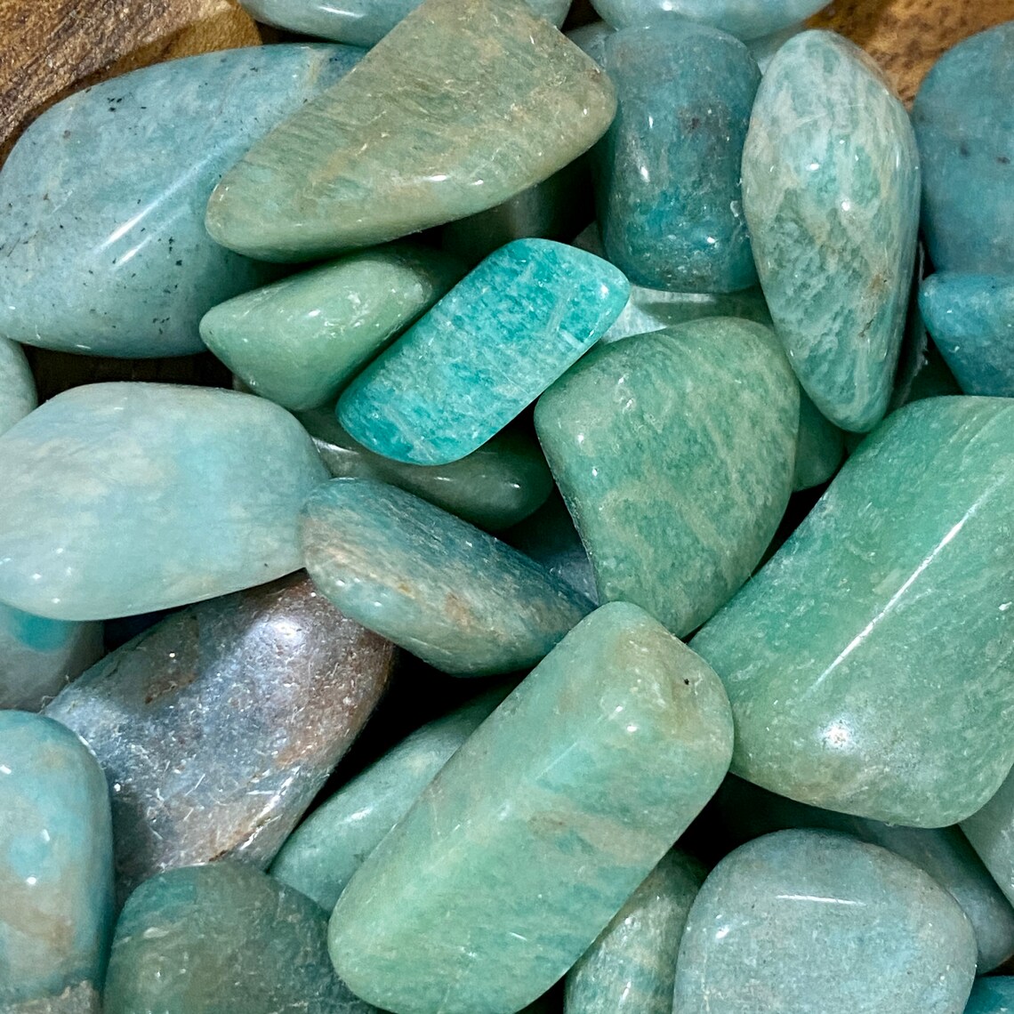 One Amazonite TUMBLED Tumbled Amazonite Heart Chakra 4th - Etsy