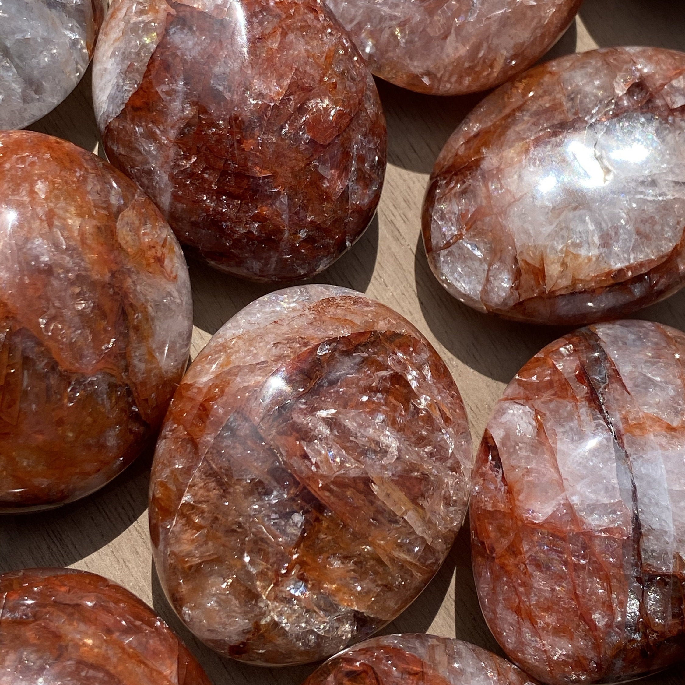 Red Hematoid Quartz PALM STONE Hematoid Quartz Pebbles | Etsy