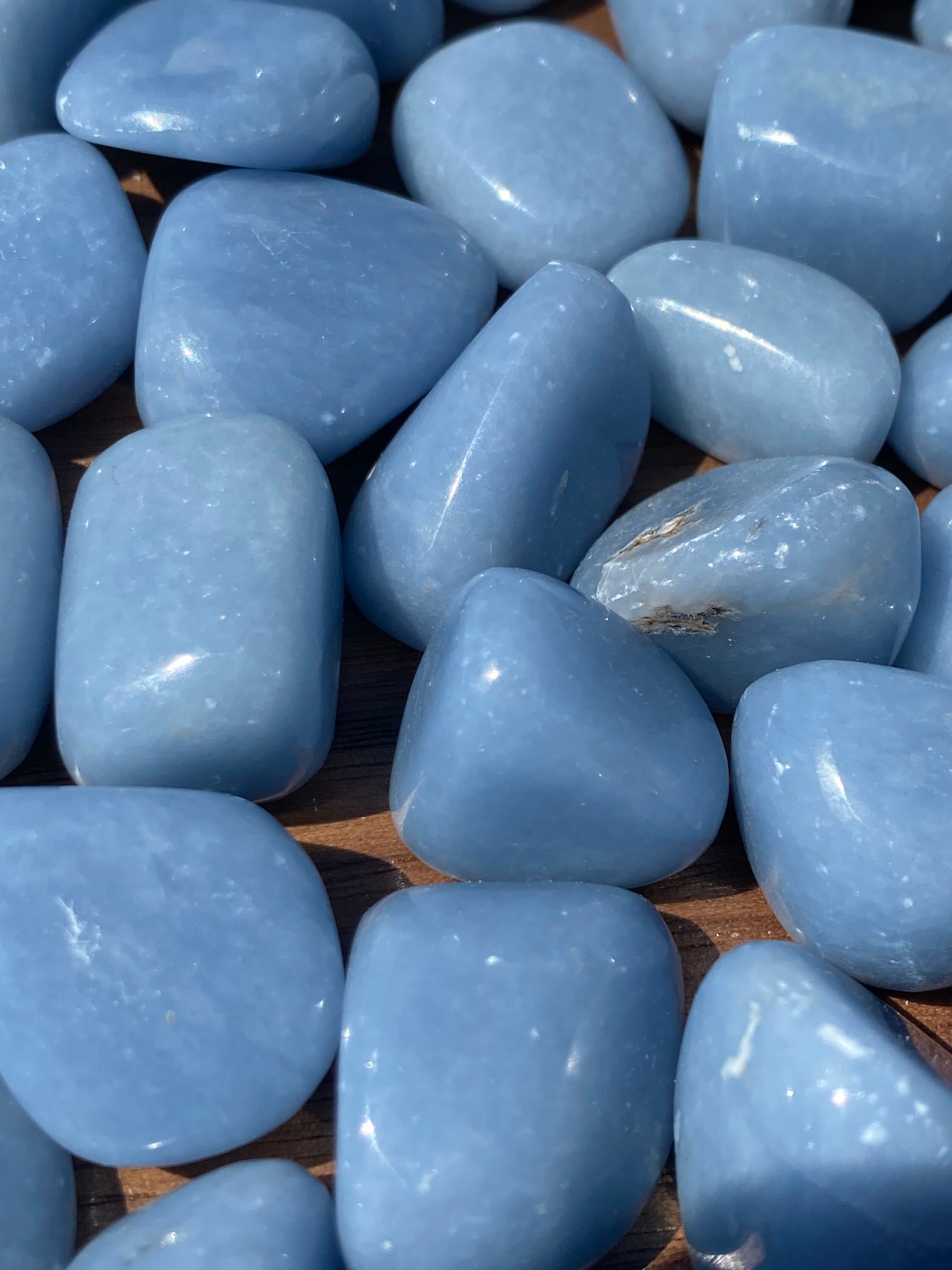Angelite TUMBLED Angelite Angelite Healing Crystal - Etsy