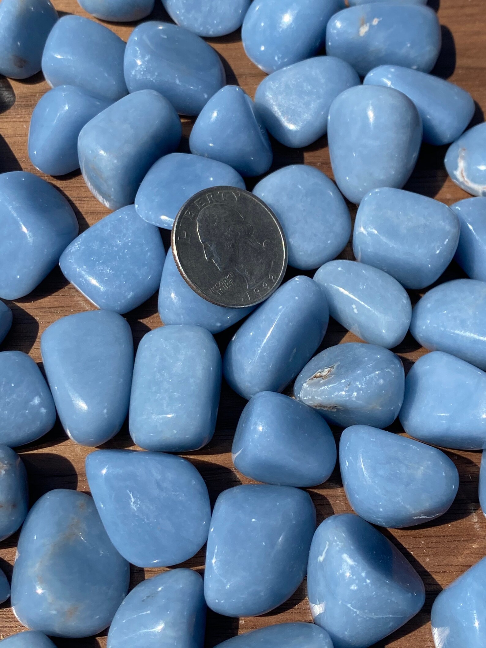 Angelite TUMBLED Angelite Angelite Healing Crystal - Etsy