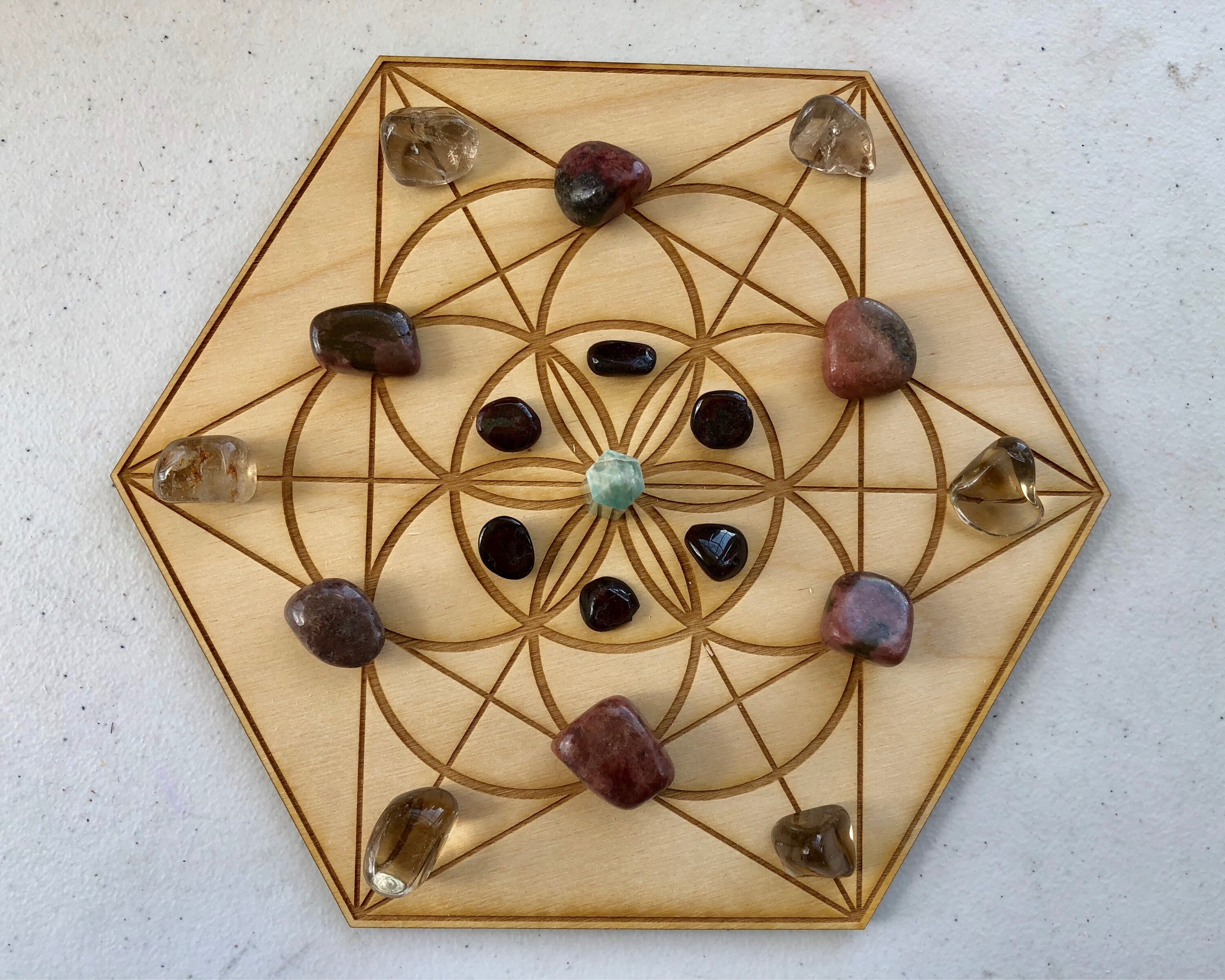 Seed of Life Crystal Grid Altar Decoration - Etsy