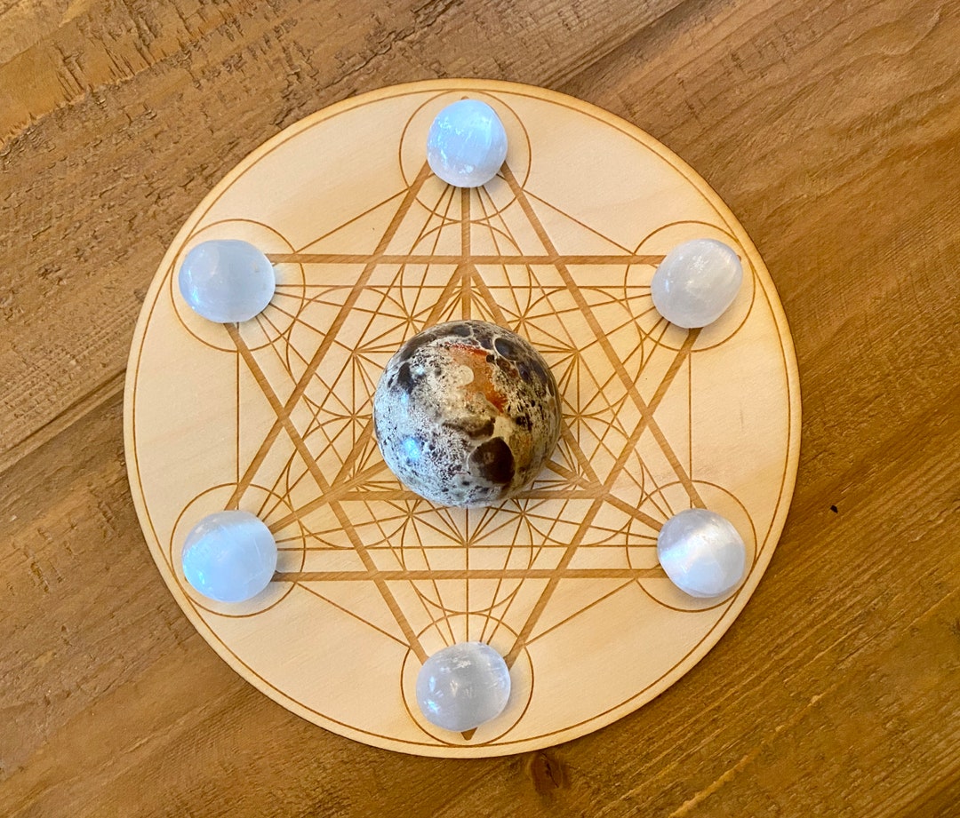 Merkaba Metatron's Cube Sphere Holder Crystal Grid - Altar Decoration ...