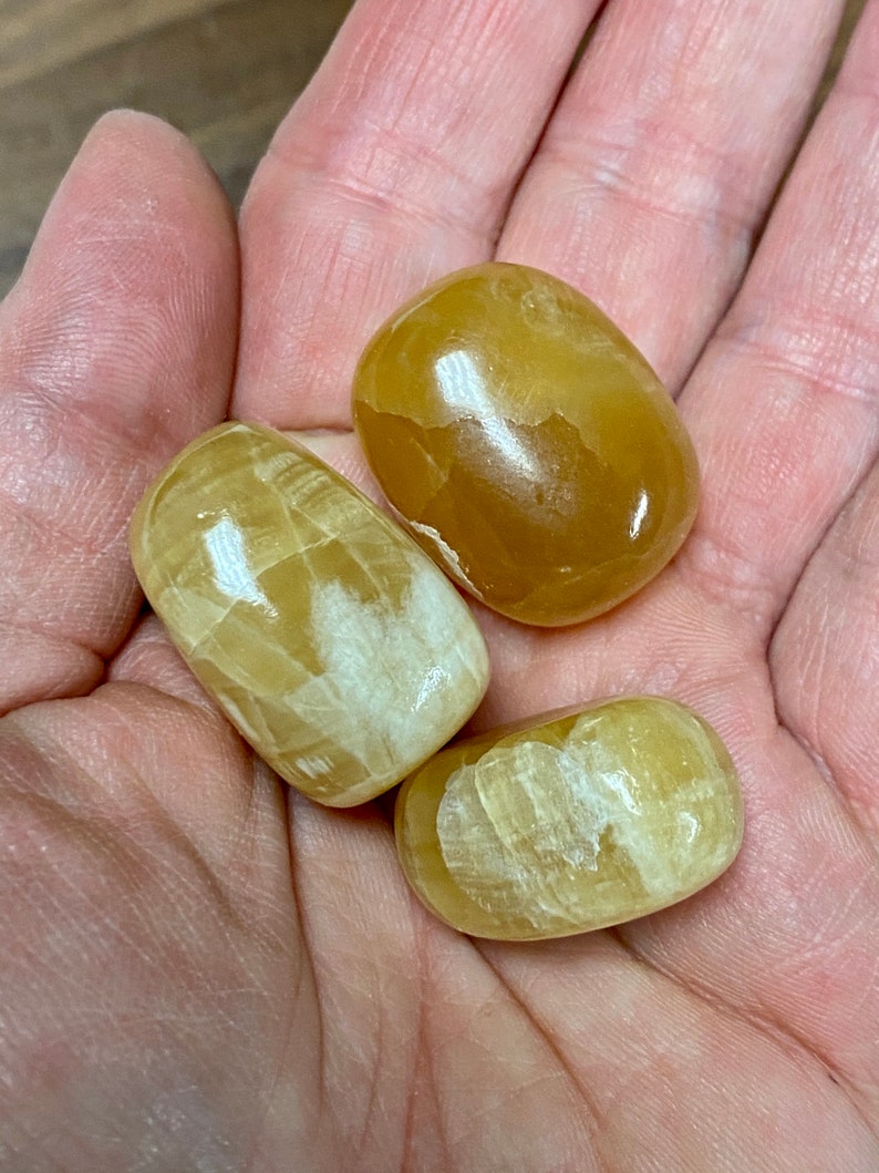 Honey Calcite TUMBLED Honey Calcite Citrine Calcite Solar - Etsy
