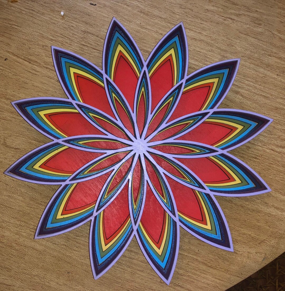 Layered Wood Design Recessed Wood Art Laser Cut Painted Wood Fine ...