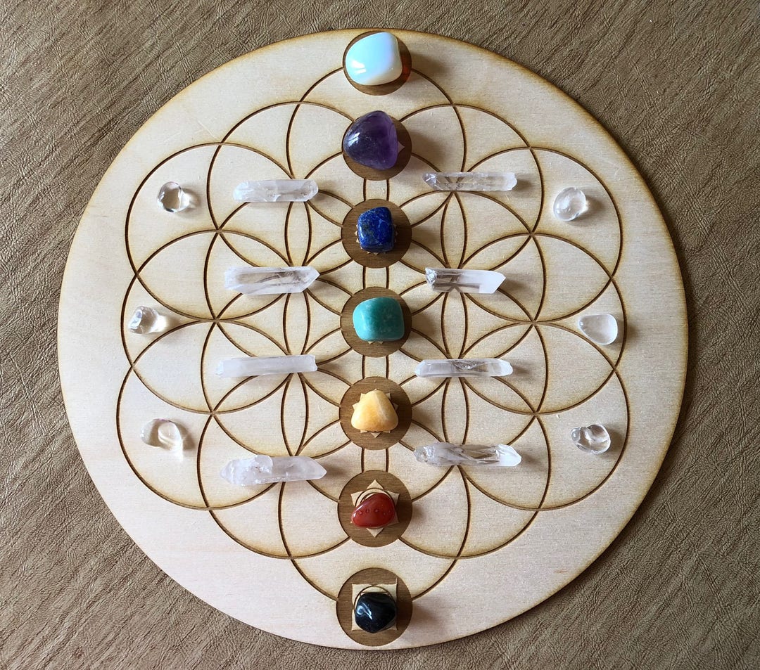Flower of Life Chakras Crystal Grid - Chakras Crystal Grid - Chakras ...