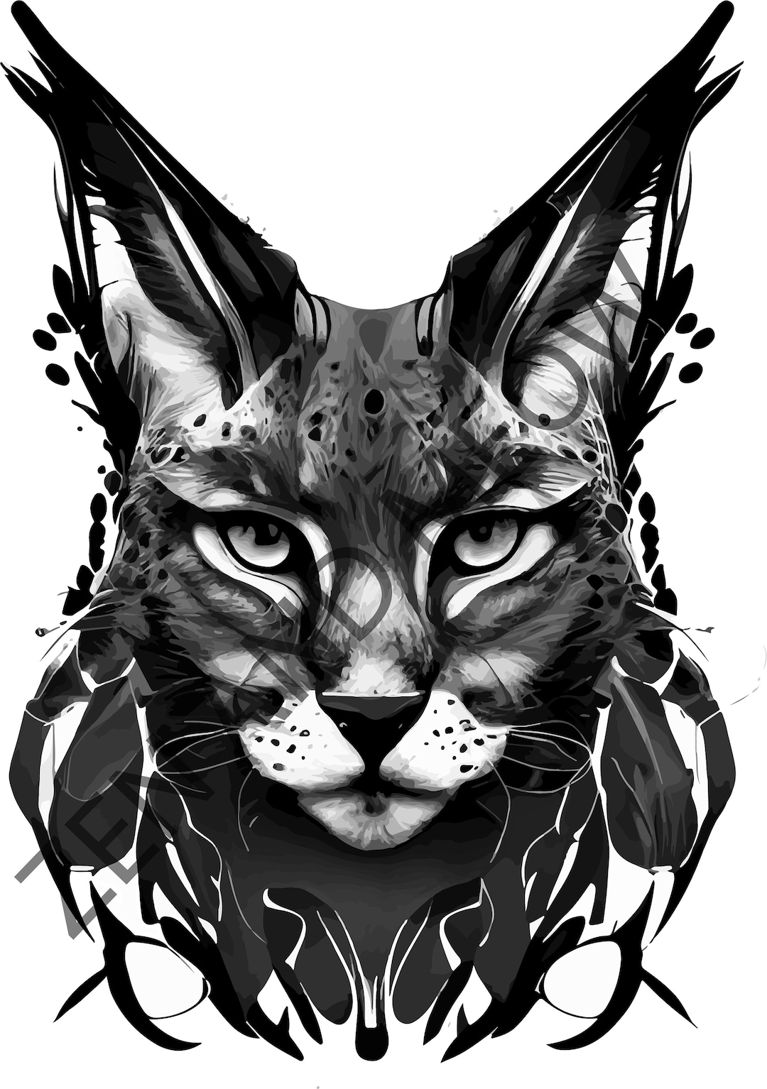 Lynx Digital Art - Lynx Head Vector Art - AI SVG Png - Laser Engraving ...