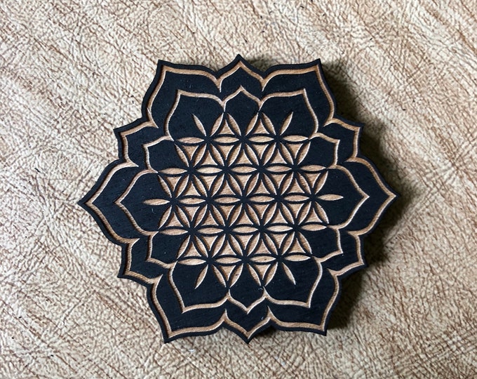 Painted Flower of Life Magnet - Flower of Life Lotus Magnet ...