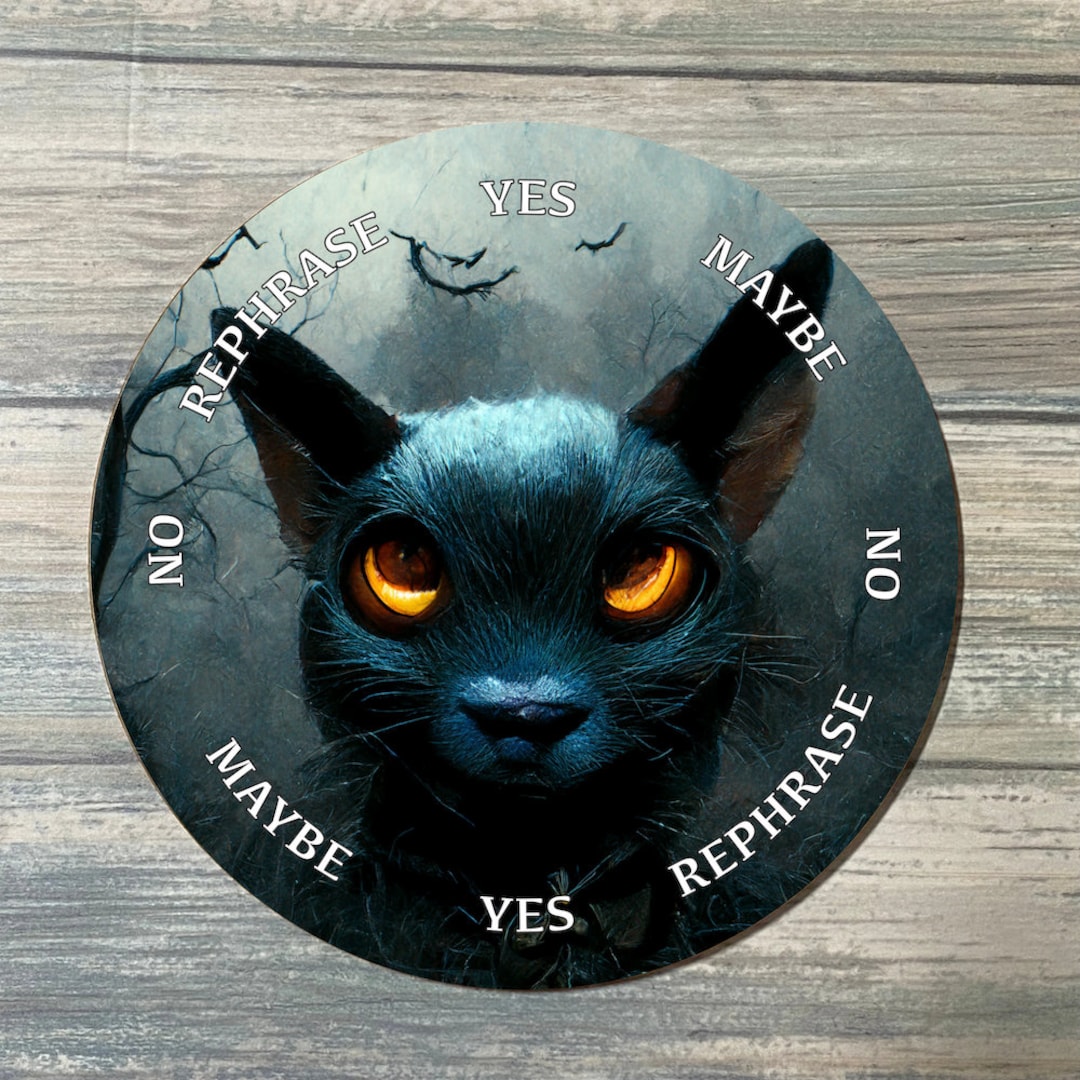 Halloween Cat Pendulum Board - Halloween Cat Divination Board - Full ...