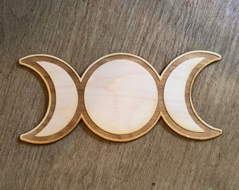 Celtic Triple Crescent Moon Crystal Grid Altar Decoration - Etsy