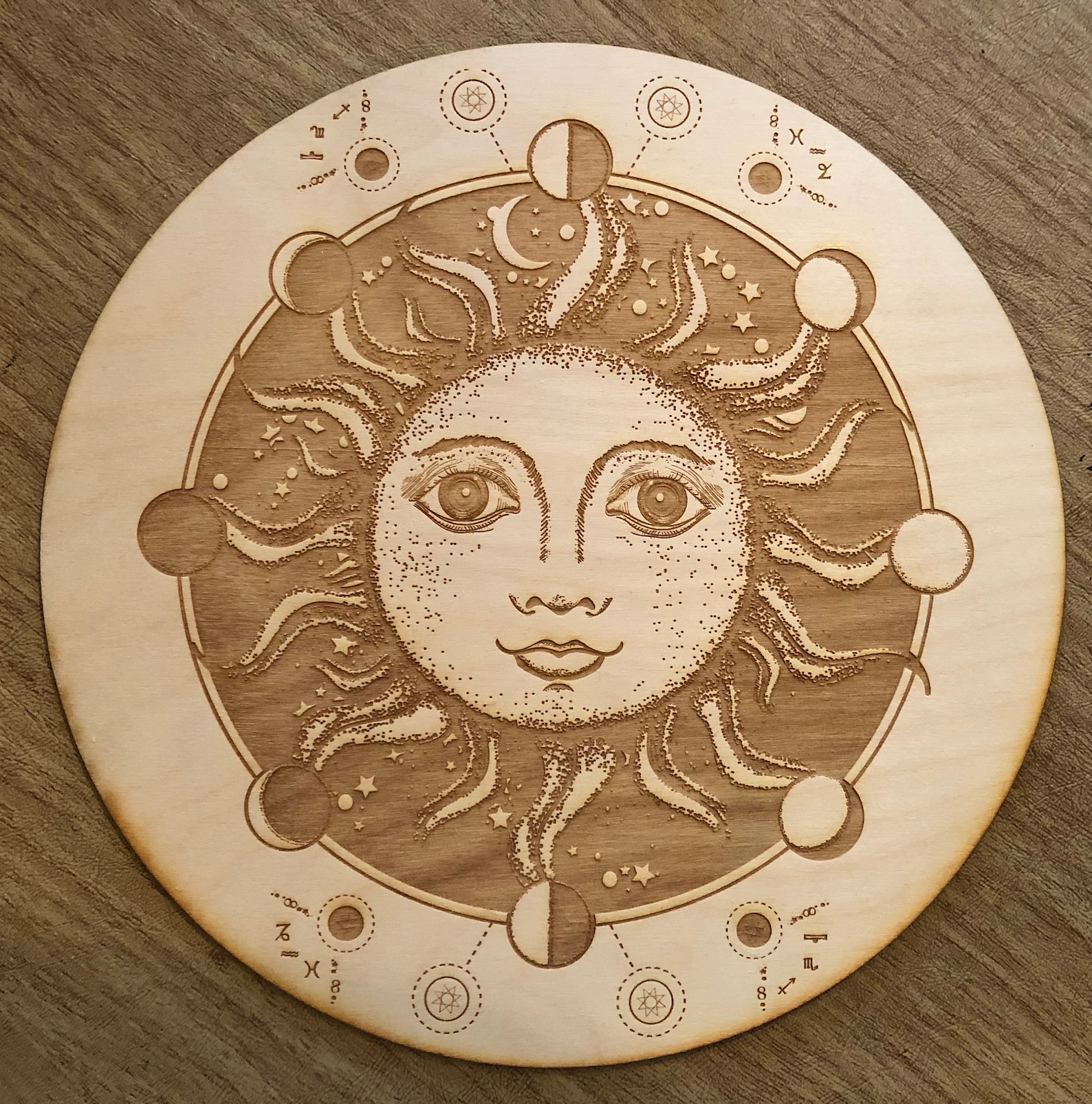 Sun Moon Phase Crystal Grid - Altar Decoration - Etsy