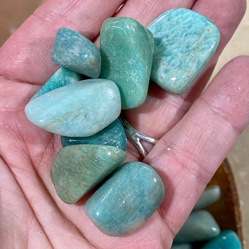 One Amazonite TUMBLED Tumbled Amazonite Heart Chakra 4th - Etsy