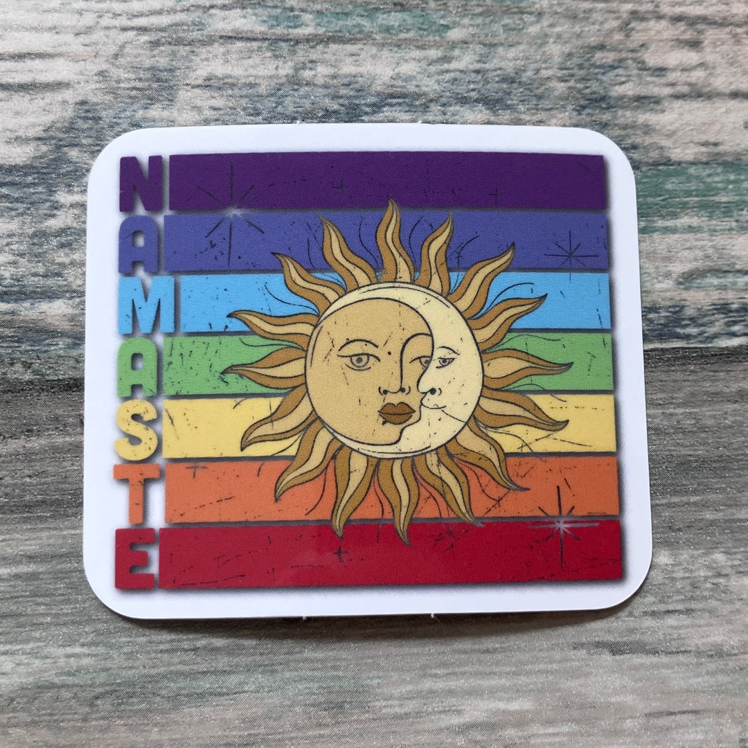 Namaste Sun Sticker - Vinyl Sticker - Vinyl Chakra Sticker - Spiritual ...