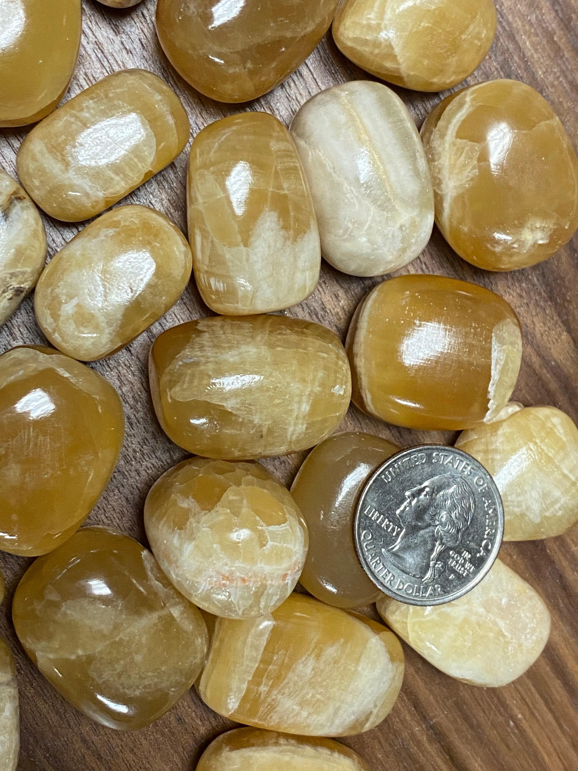 Honey Calcite TUMBLED Honey Calcite Citrine Calcite Solar - Etsy