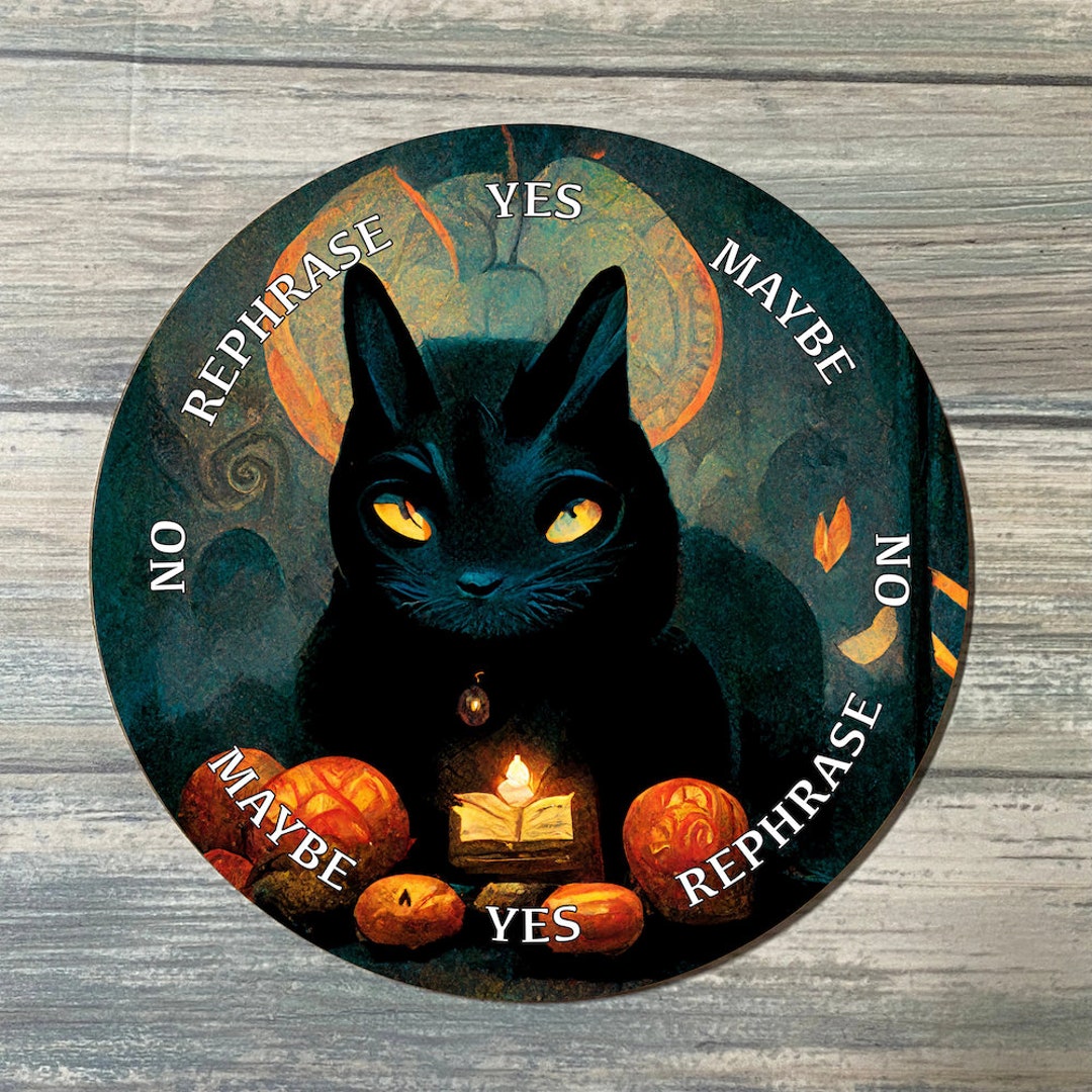 Halloween Cat Pendulum Board Halloween Cat Divination Board Full Color ...