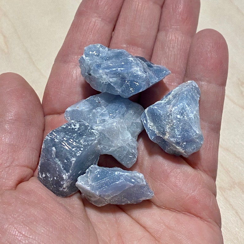 Blue Calcite RAW Blue Calcite Natural Rough Throat - Etsy