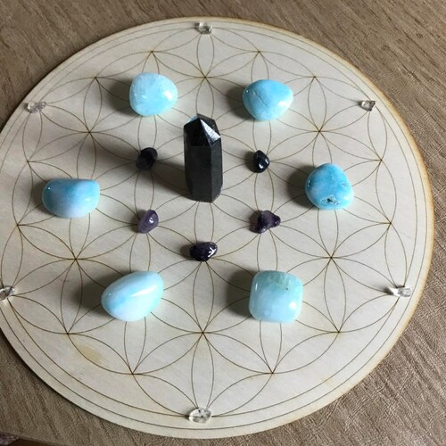 Flower of Life Tree of Life Crystal Grid Altar Decoration - Etsy