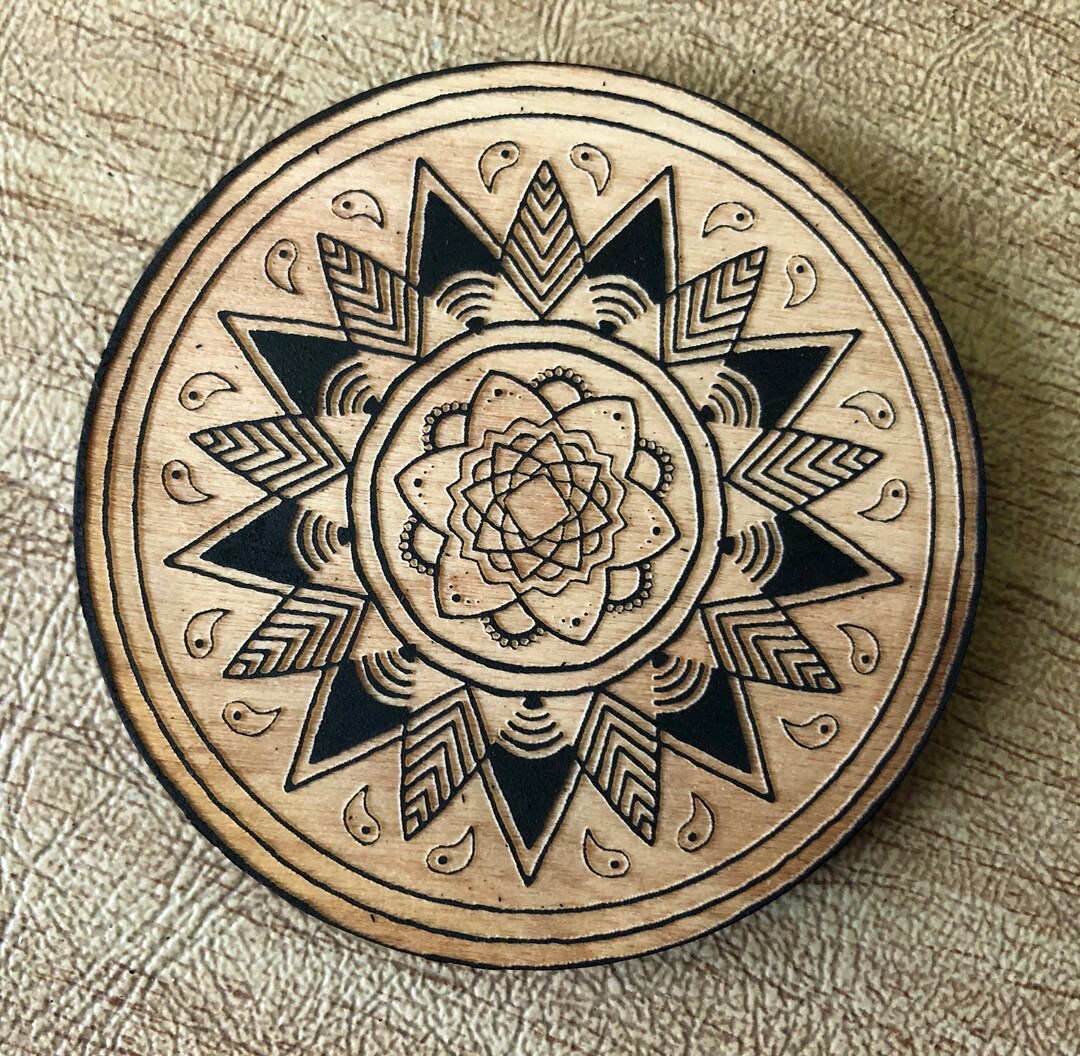 Painted Mandala Magnet - Mandala #9 - Mandala Art - Mandala Magnet ...