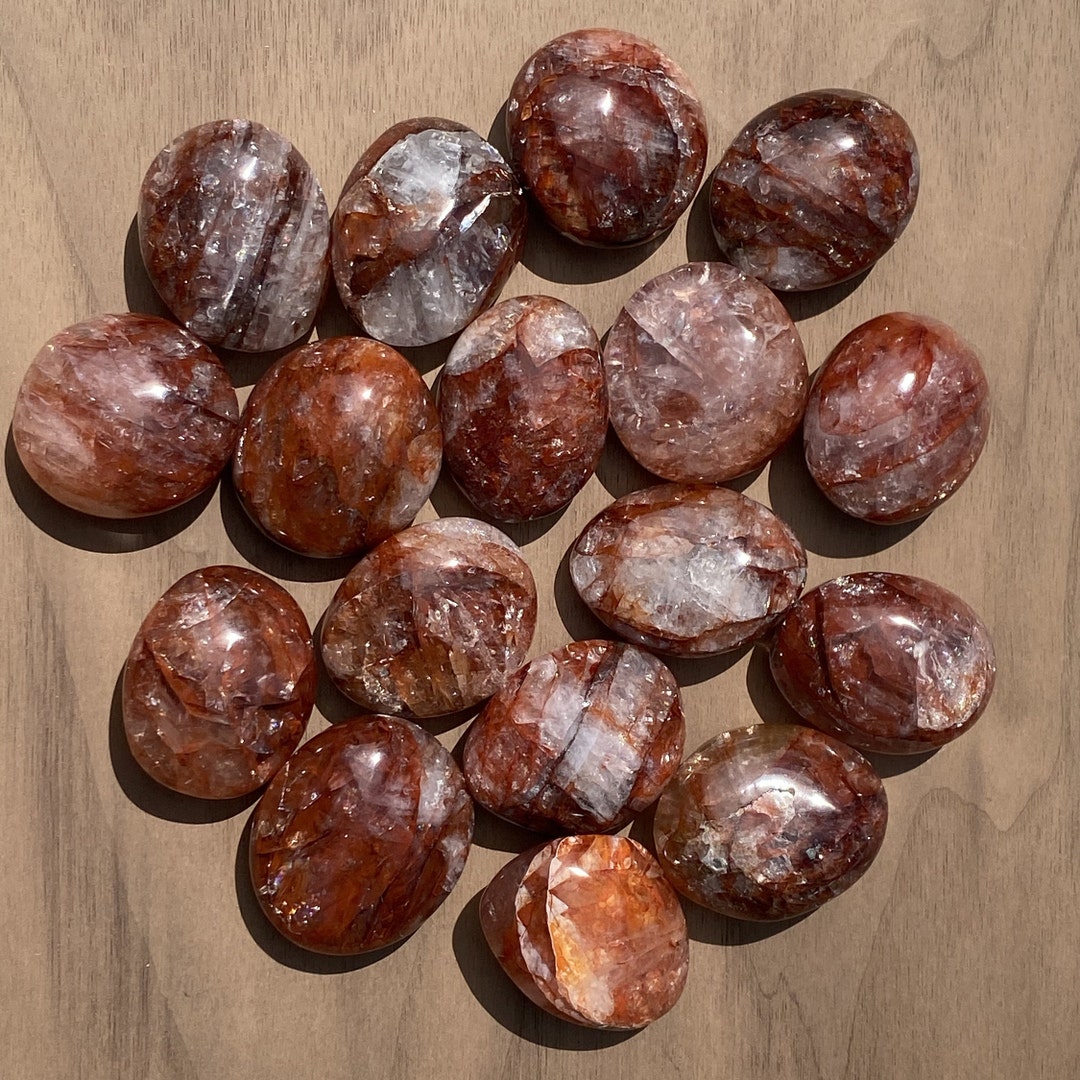 Red Hematoid Quartz PALM STONE - Hematoid Quartz Pebbles - Etsy