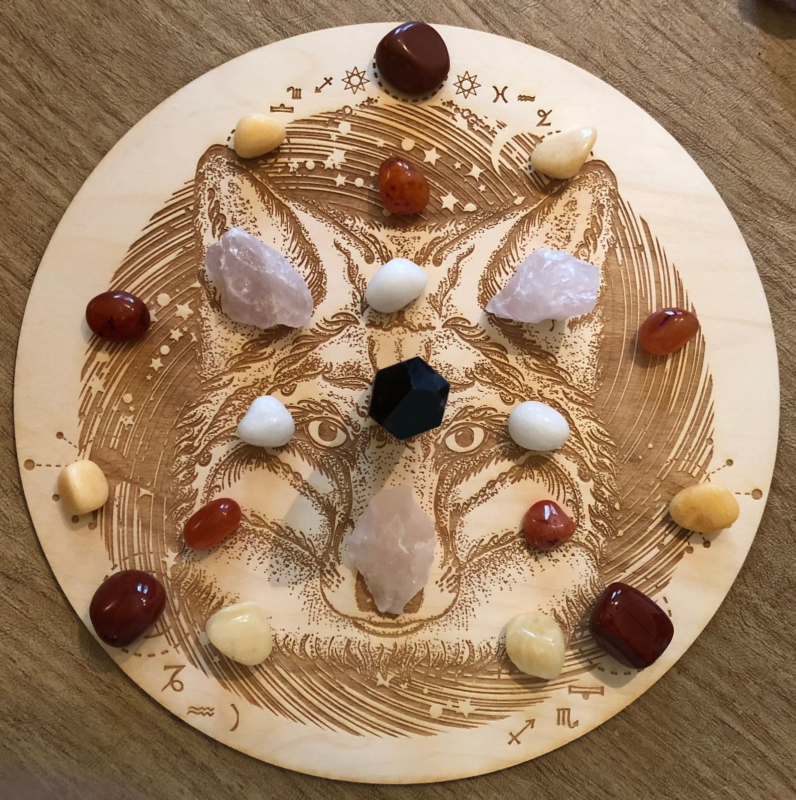 Fox Crystal Grid Altar Decoration | Etsy