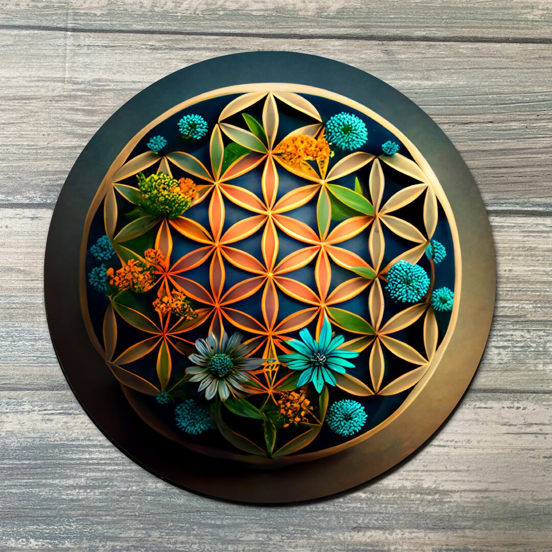 Flower of Life Crystal Grid Color - Flower of Life Altar Decoration - Etsy