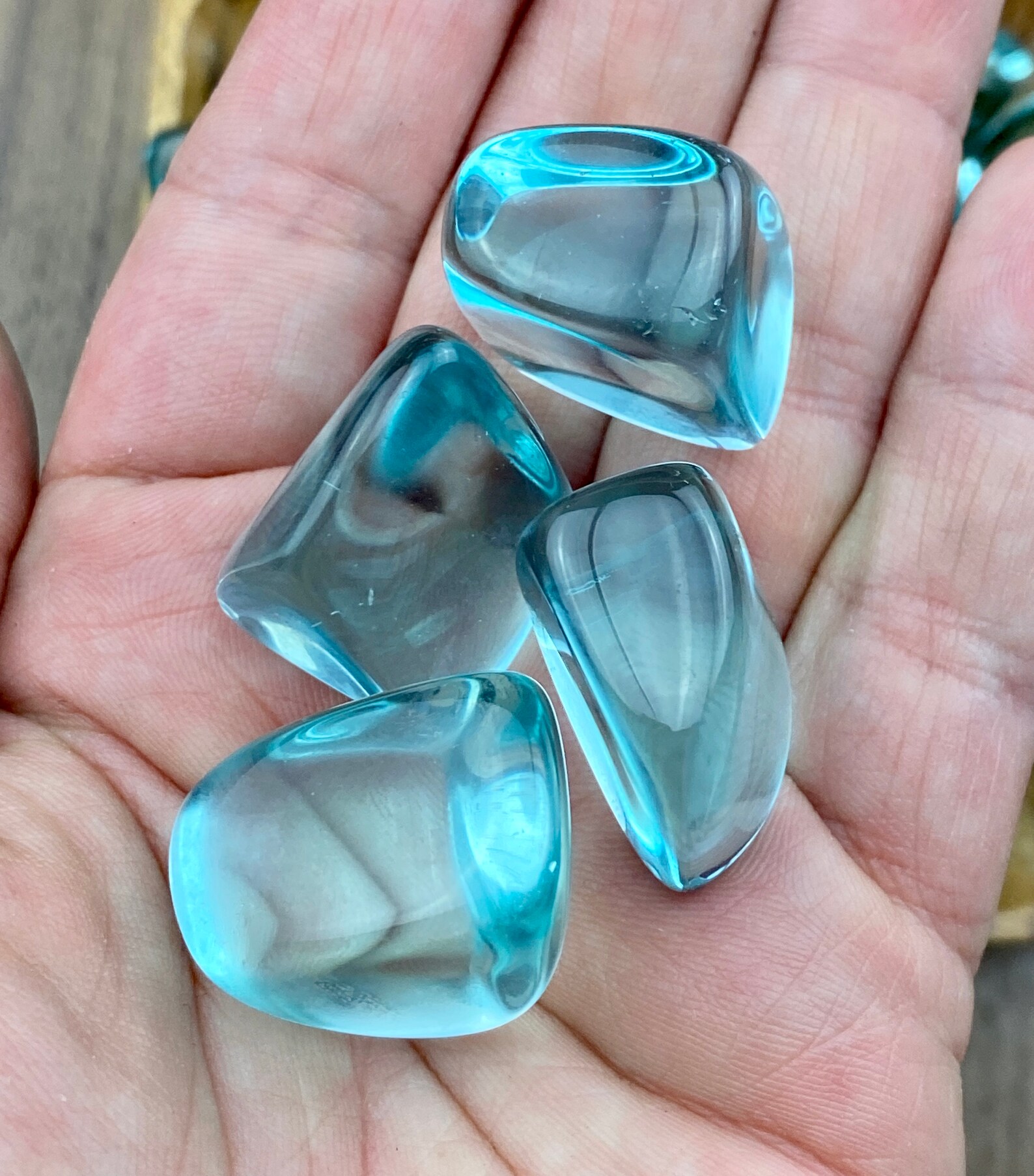 Aqua Obsidian TUMBLED Man Made Glass - 5th Chakra - Throat Chakra Stone ...