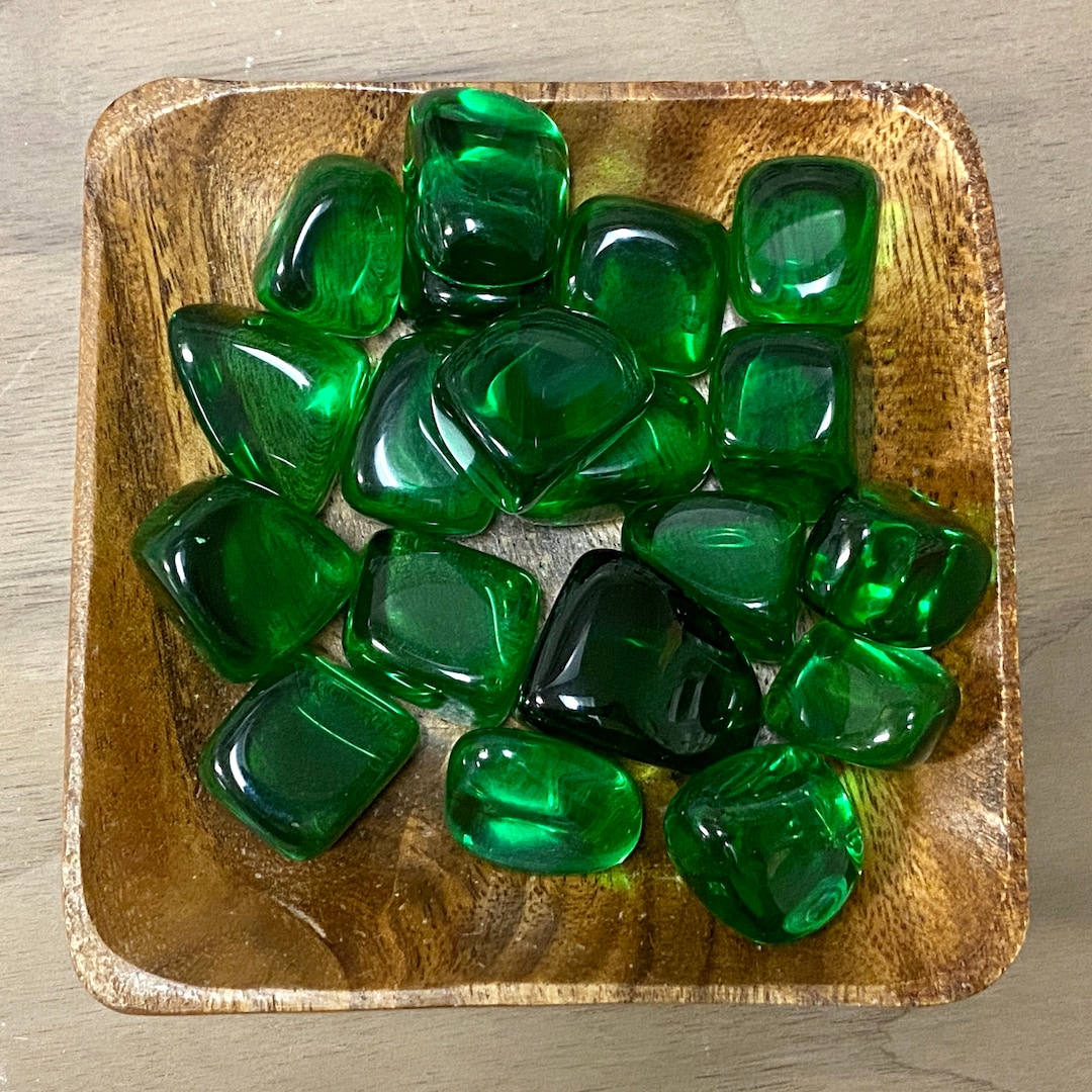 Green Obsidian TUMBLED - GLASS Manmade - Green Obsidian - Heart Chakra ...