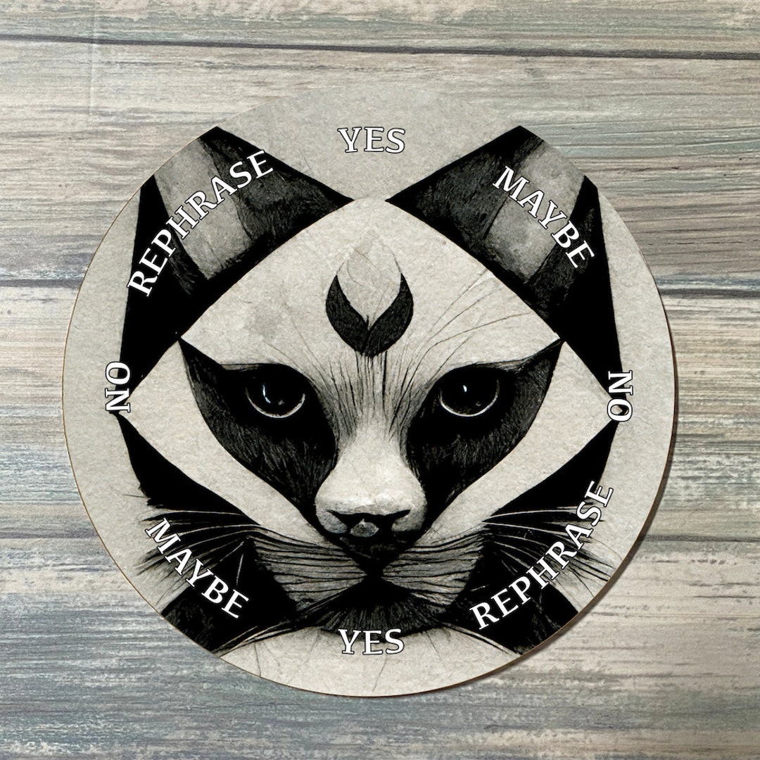 Black and White Cat Pendulum Board - Black and White Cat Divination ...