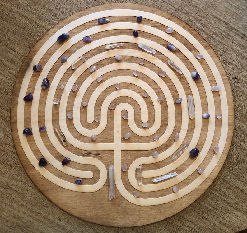 Labyrinth Crystal Grid - Finger Labyrinth Crystal Grid - Altar ...