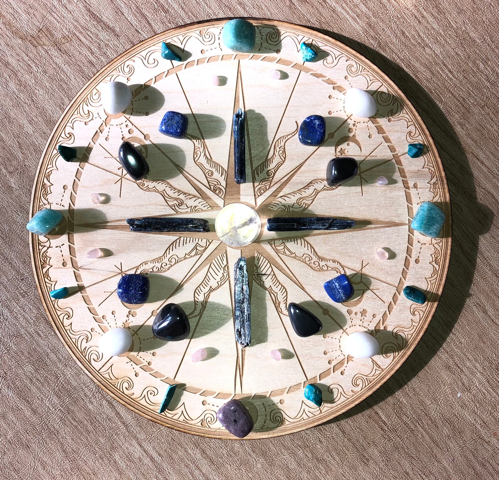 Compass Crystal Grid Altar Decoration | Etsy