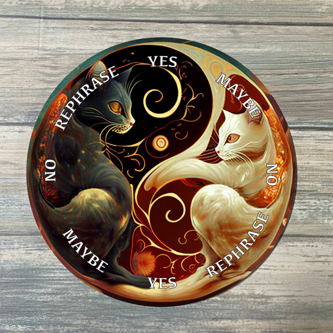 Yin Yang Cats Pendulum Board - Yin Yang Cats Divination Board - Full ...