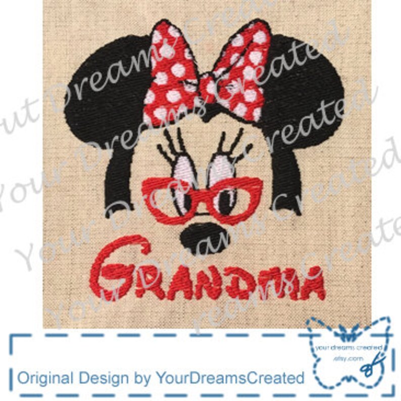 Grandma Minnie 4x4 Embroidery Design - Etsy