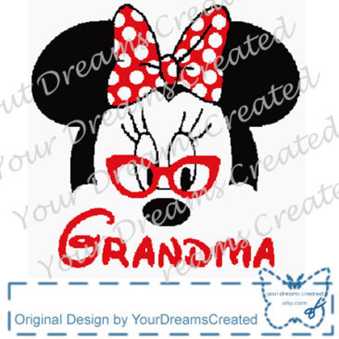 Grandma Minnie 4x4 Embroidery Design - Etsy